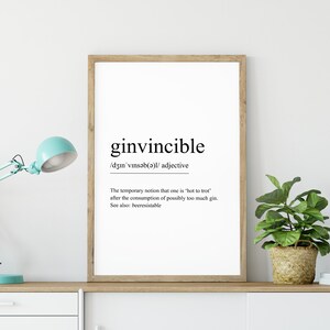 Funny Defintion Printable Art Gin Download Wall Print Funny | Etsy