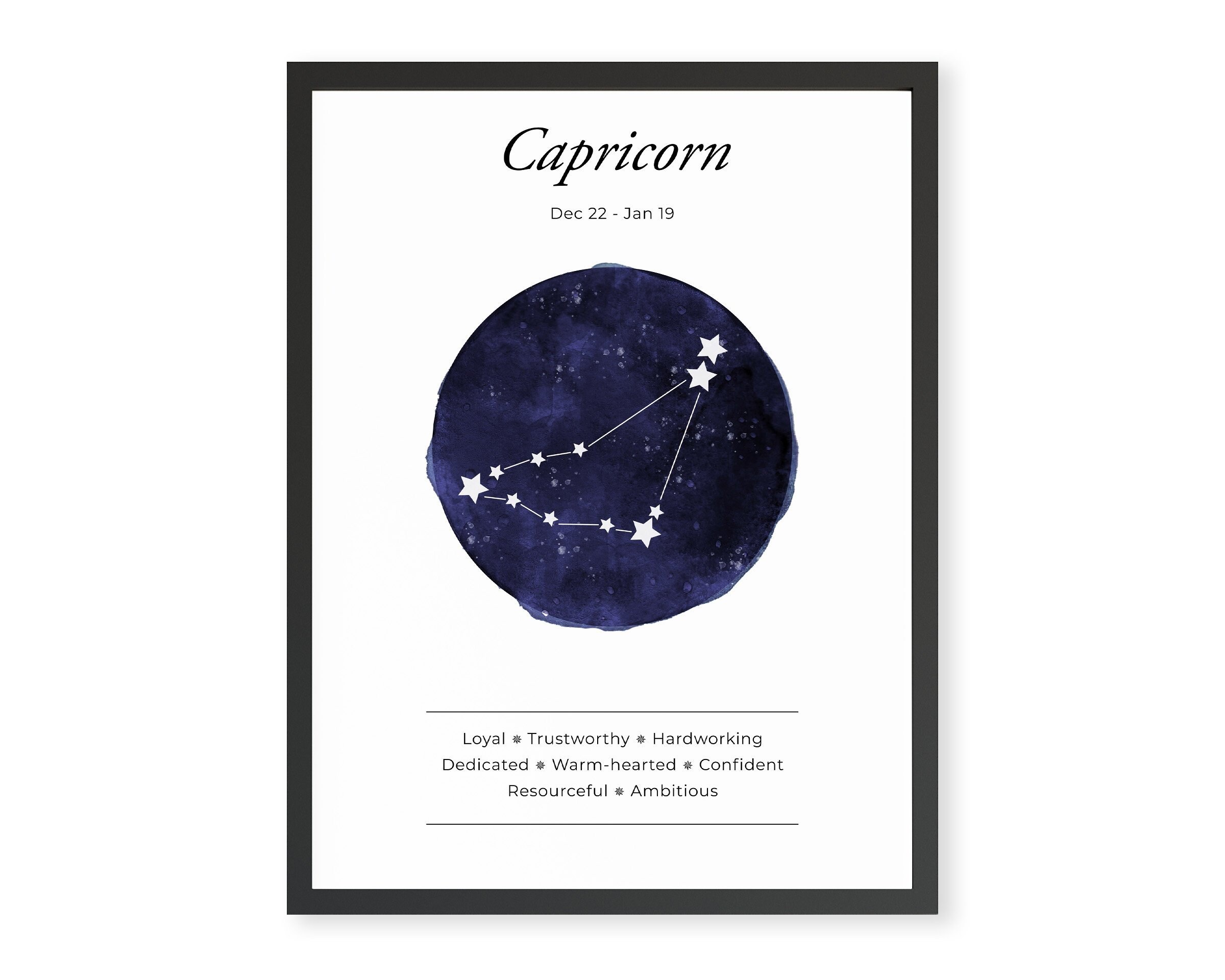 Capricorn Zodiac Printable Art Astrology Download Wall Print - Etsy