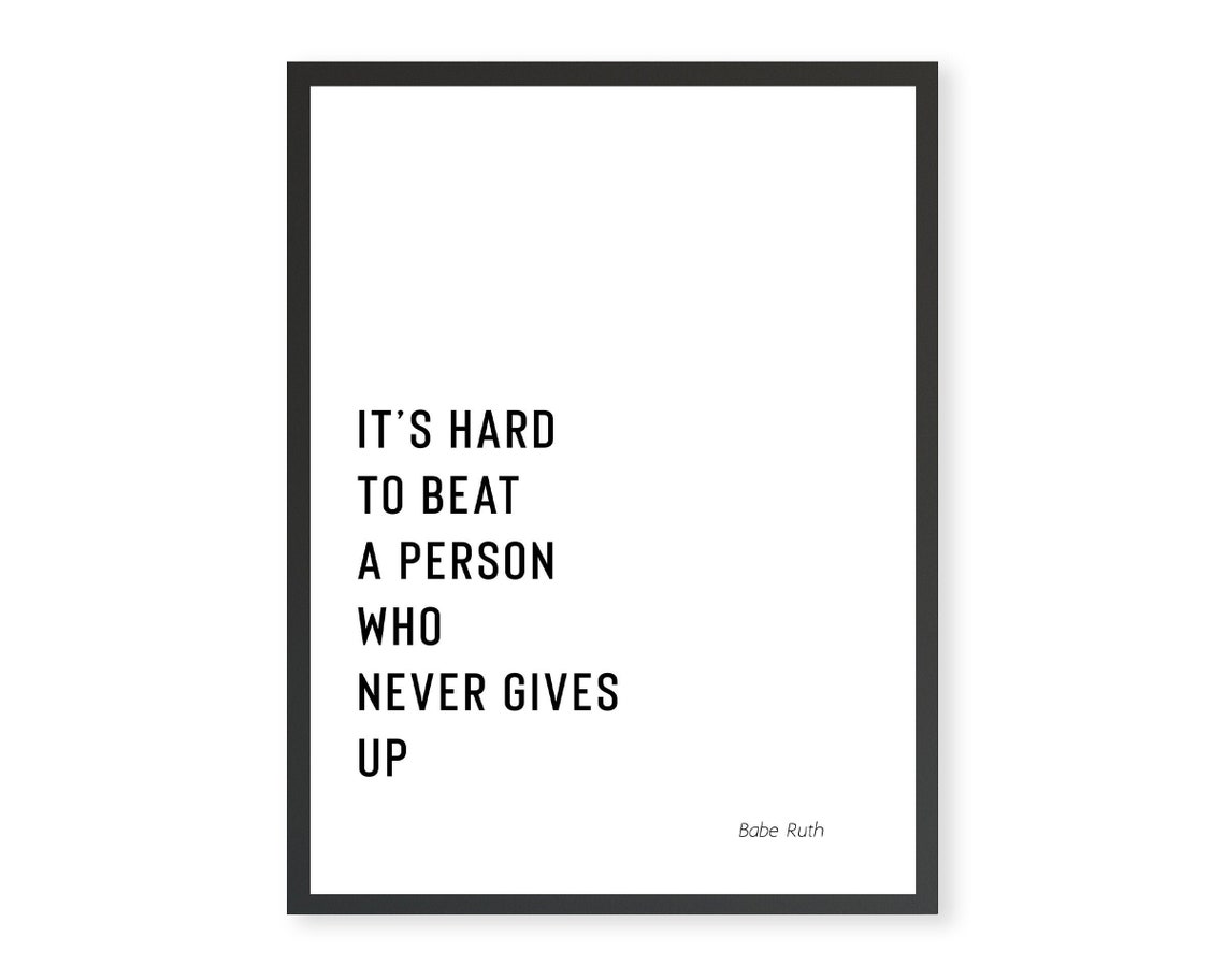Inspirational Babe Ruth Quote Sports Printable Art | Etsy
