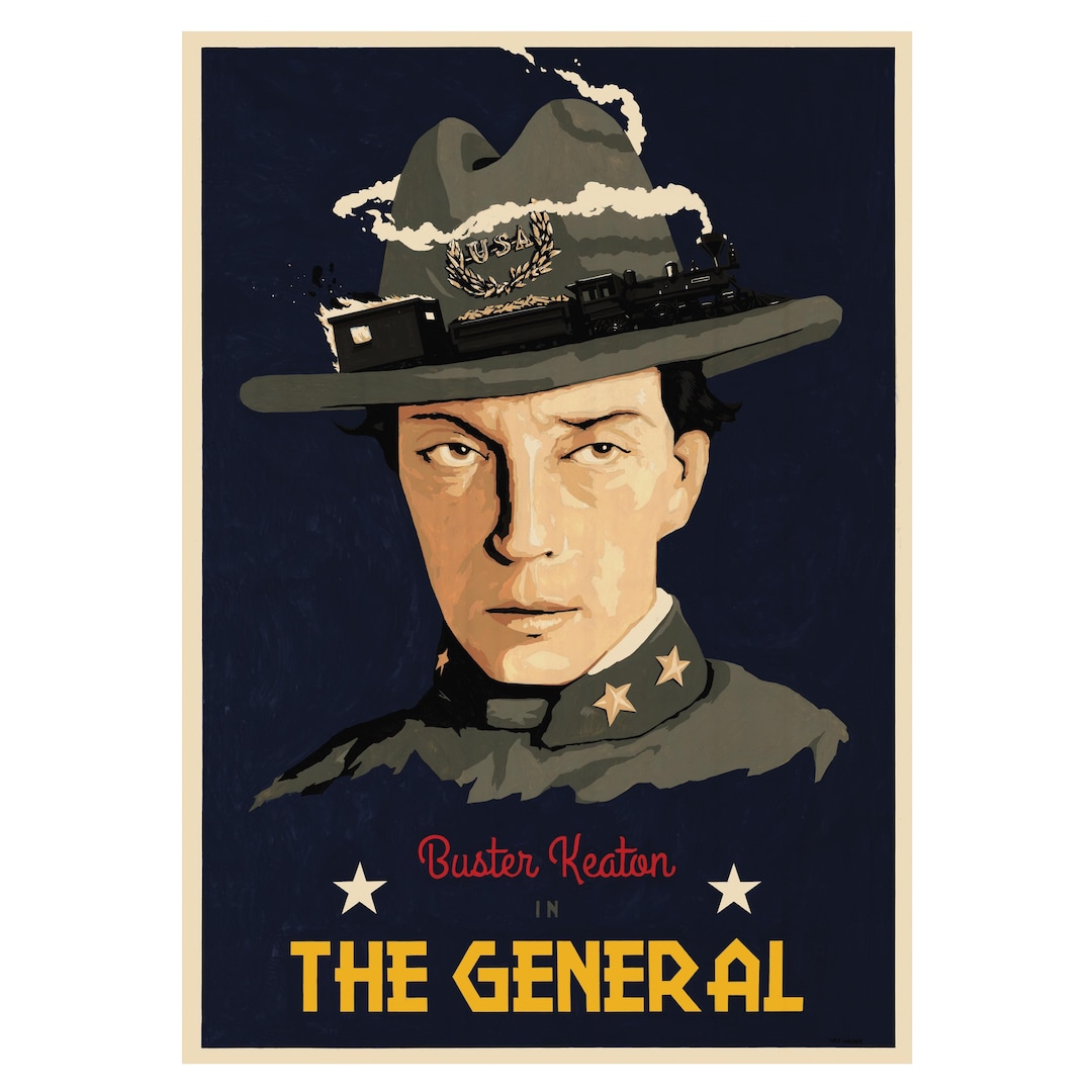 Buster Keaton 'the General' Movie Poster: Signed Vintage Silent Film ...