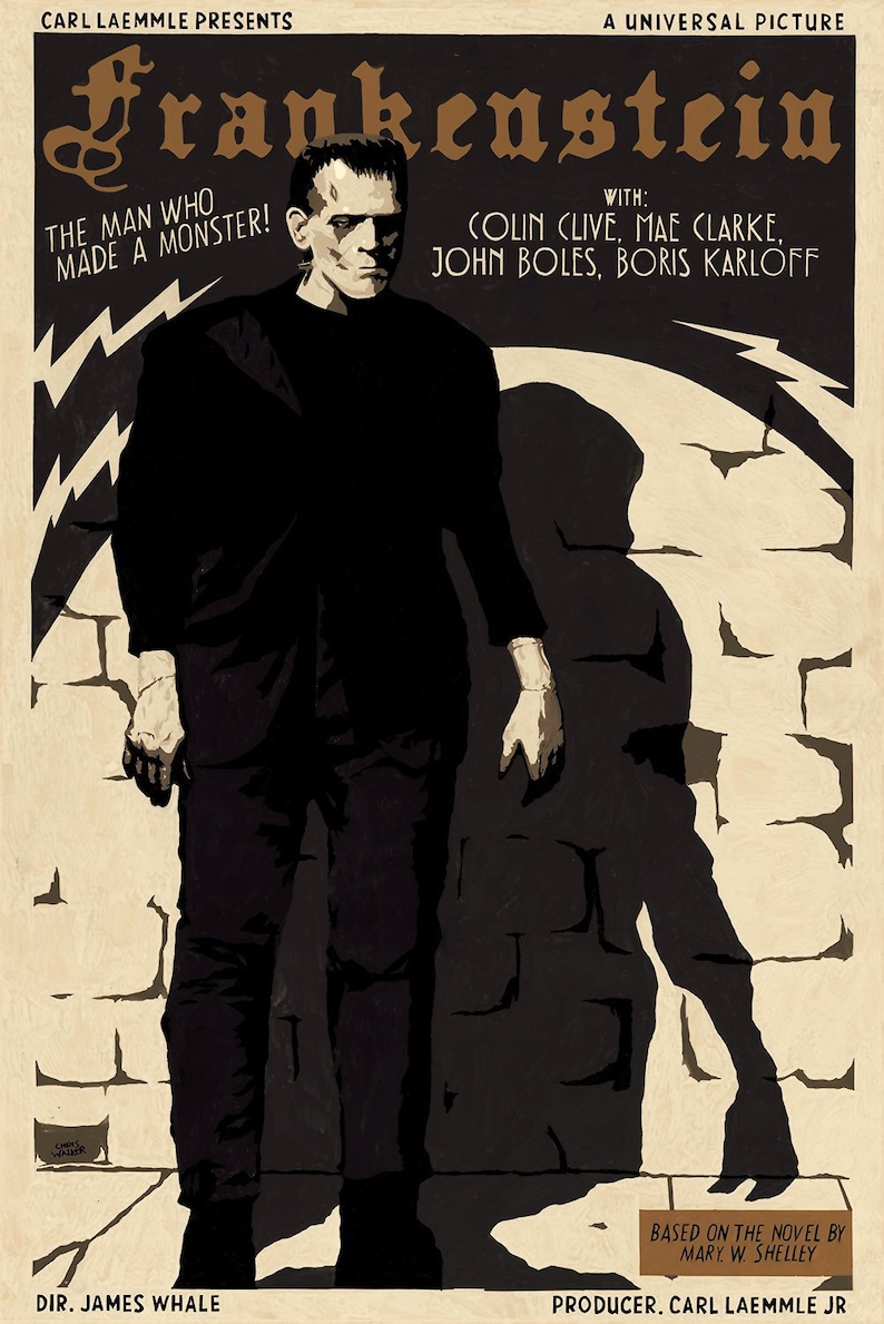 1931 Frankenstein Vintage Film Adverising Movie Poster Print Limited ...