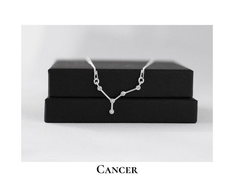 Cancer Star Sign Necklace July Zodiac Constellation July - Etsy