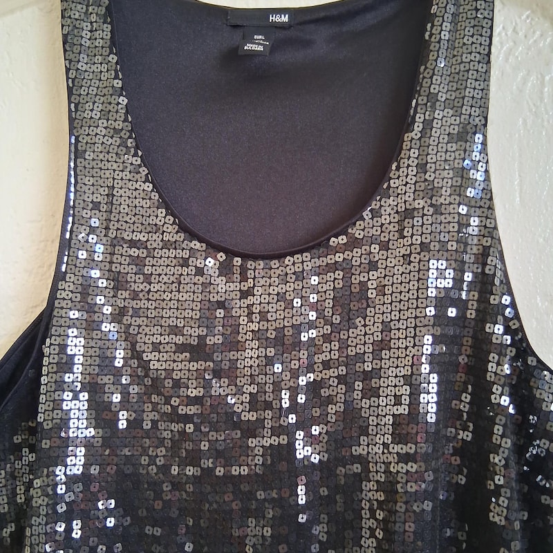 Sequin Tank Top Metallic - Etsy