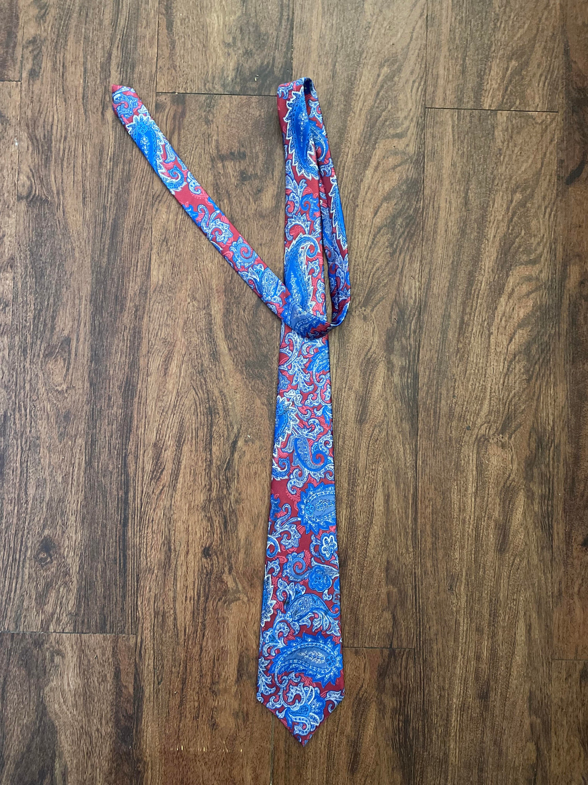 Vintage 1990s Ketch Blue and Red Paisley Tie - Etsy