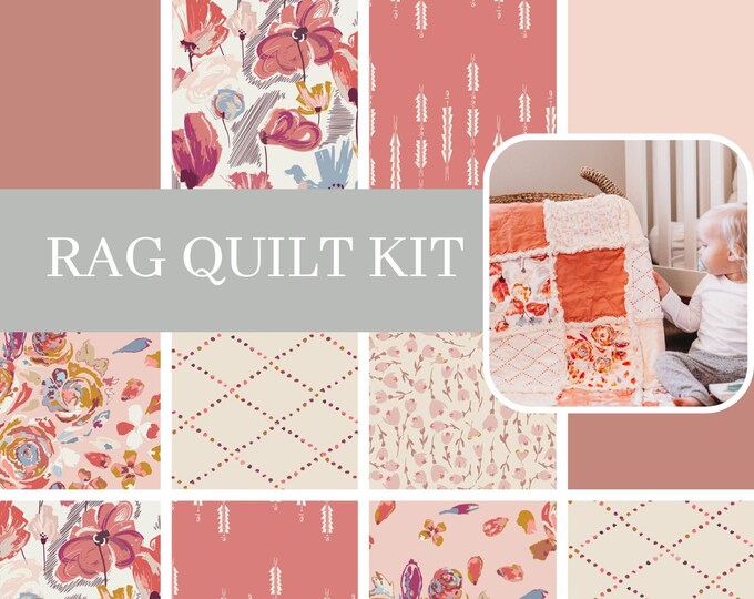 Pre CUT Rag Quilt KIT Farm House Chic Neutral Pallet Cream - Etsy