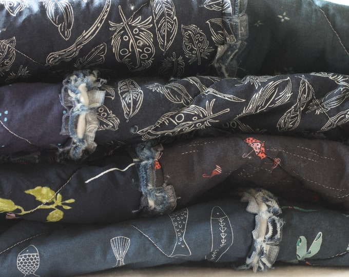 King Size Quilt, Rag Quilt, Patchwork Quilt - Etsy