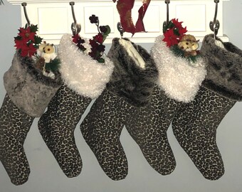 Leopard Christmas Stocking | Etsy