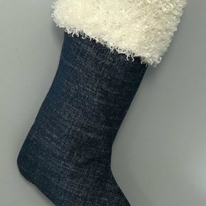 Personalized Denim Christmas Stocking Brushed Blue Denim - Etsy
