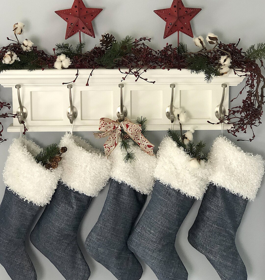 Personalized Denim Christmas Stocking Brushed Blue Denim - Etsy
