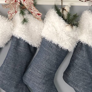 Personalized Denim Christmas Stocking Brushed Blue Denim - Etsy