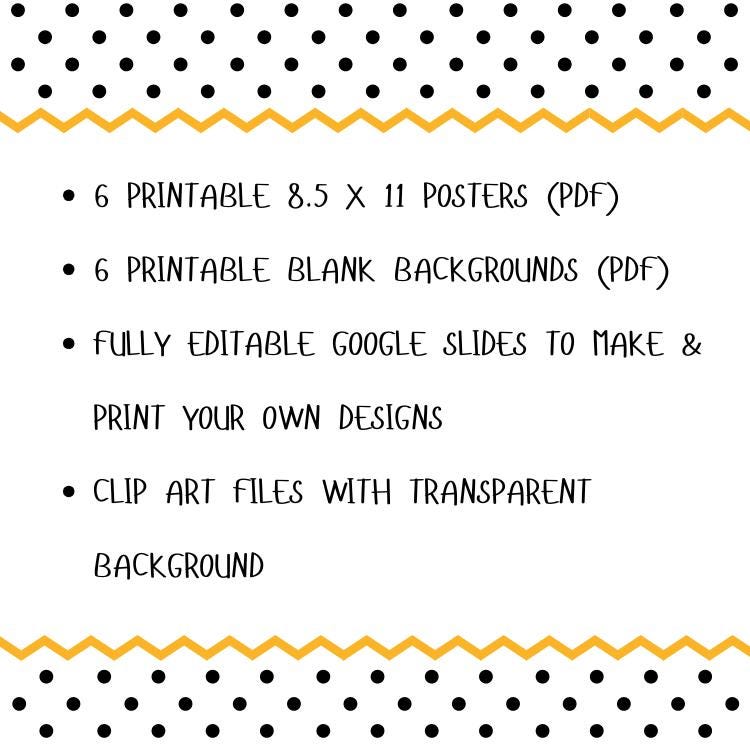 Bee Posters - Bee Themed Classroom Decor - Editable - Bee Themed Clip ...