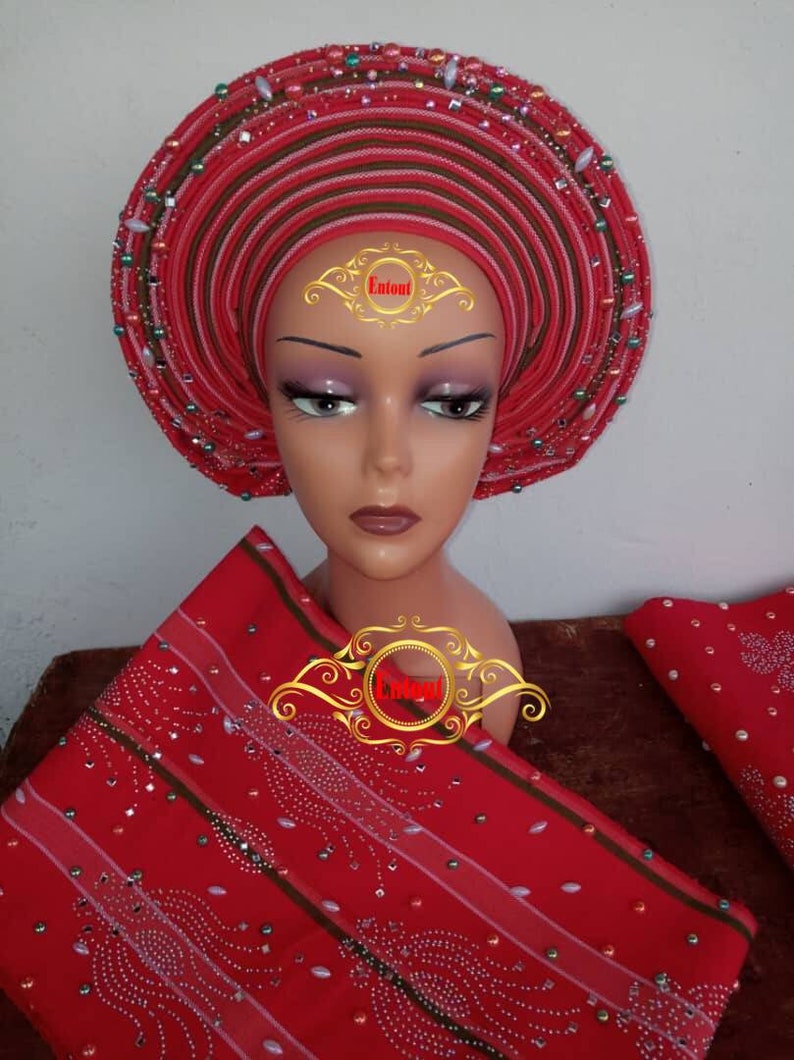Nigerian Autogele Asooke / Aso Oke / Asoebi /aso-oke / Ipele & Gele ...