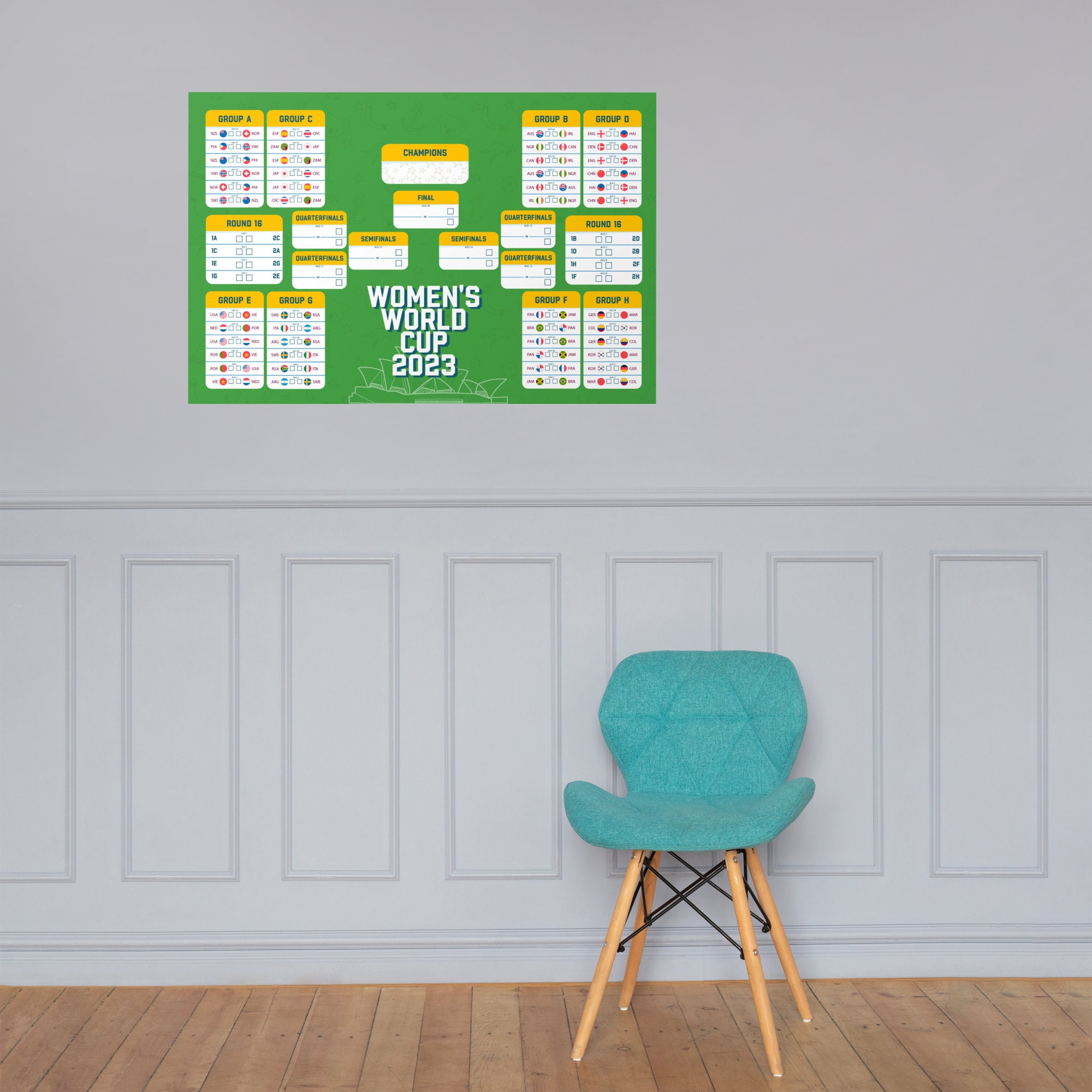 Women's World Cup 2023 Wallchart and Schedule Poster - Etsy