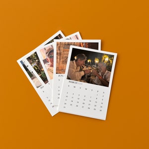 Custom Photo Desk Calendar With Stand. Twelve Month Photo Calendar ...