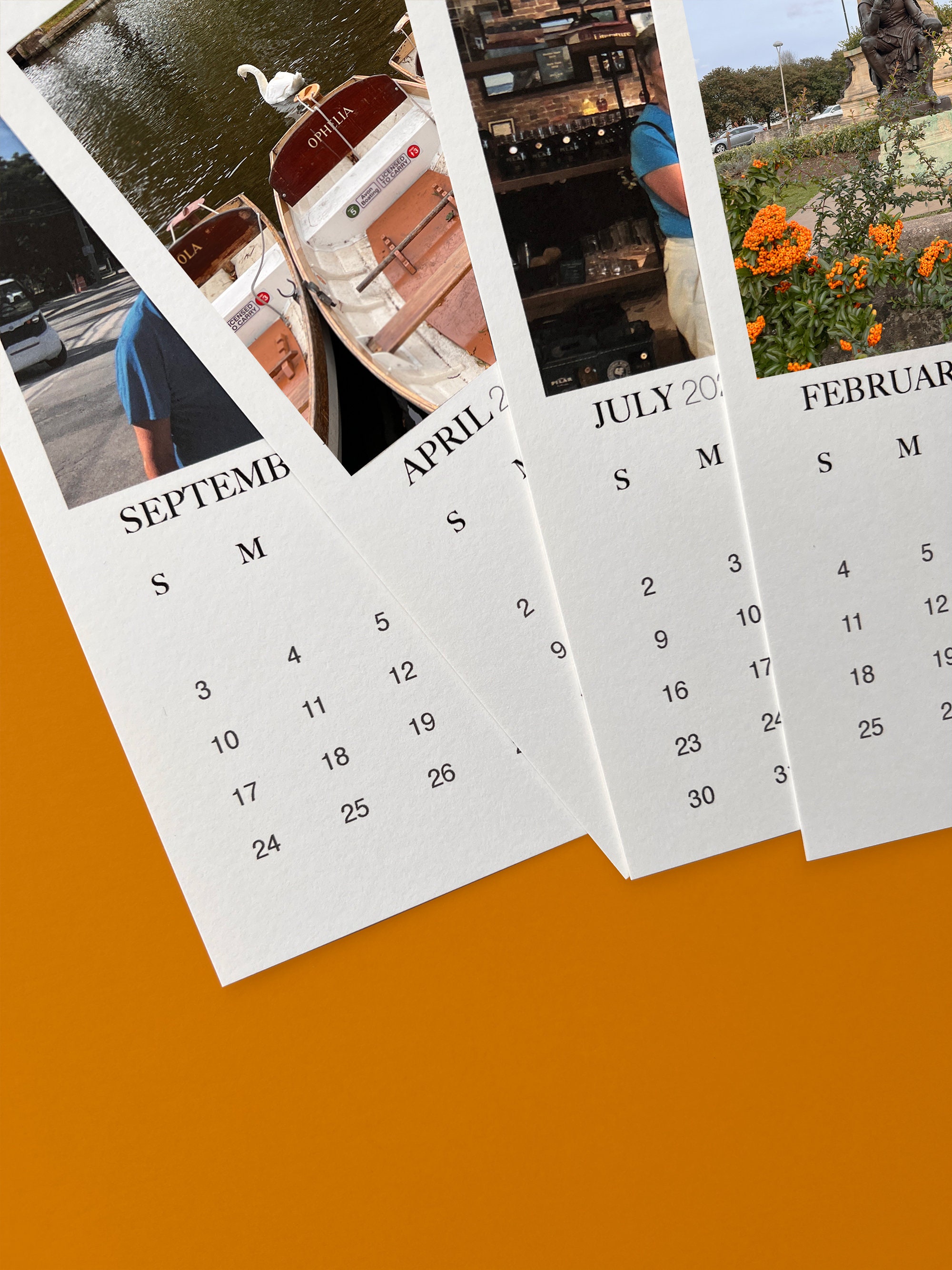 Custom Photo Desk Calendar With Stand. Twelve Month Photo Calendar ...