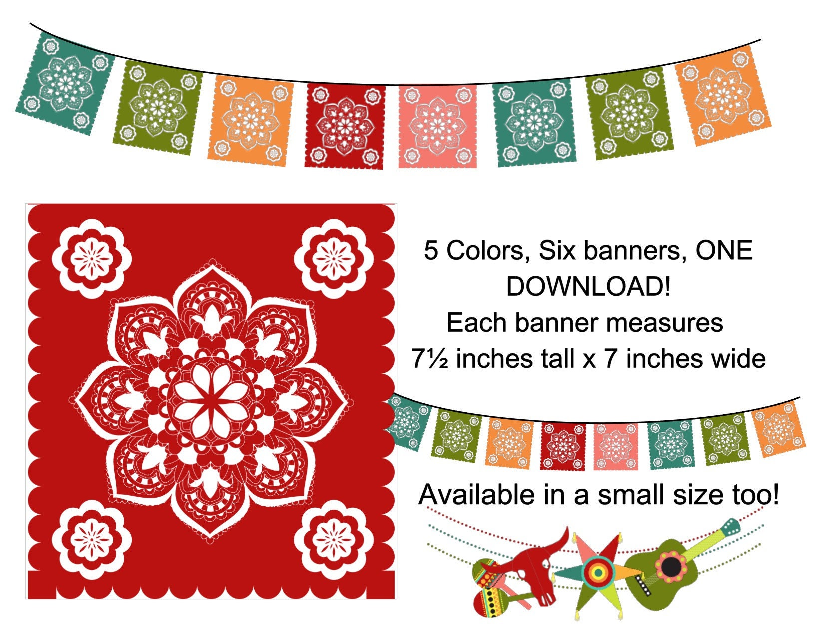 Große Papel Picado Fiesta Party Banner Instant Digital - Etsy.de