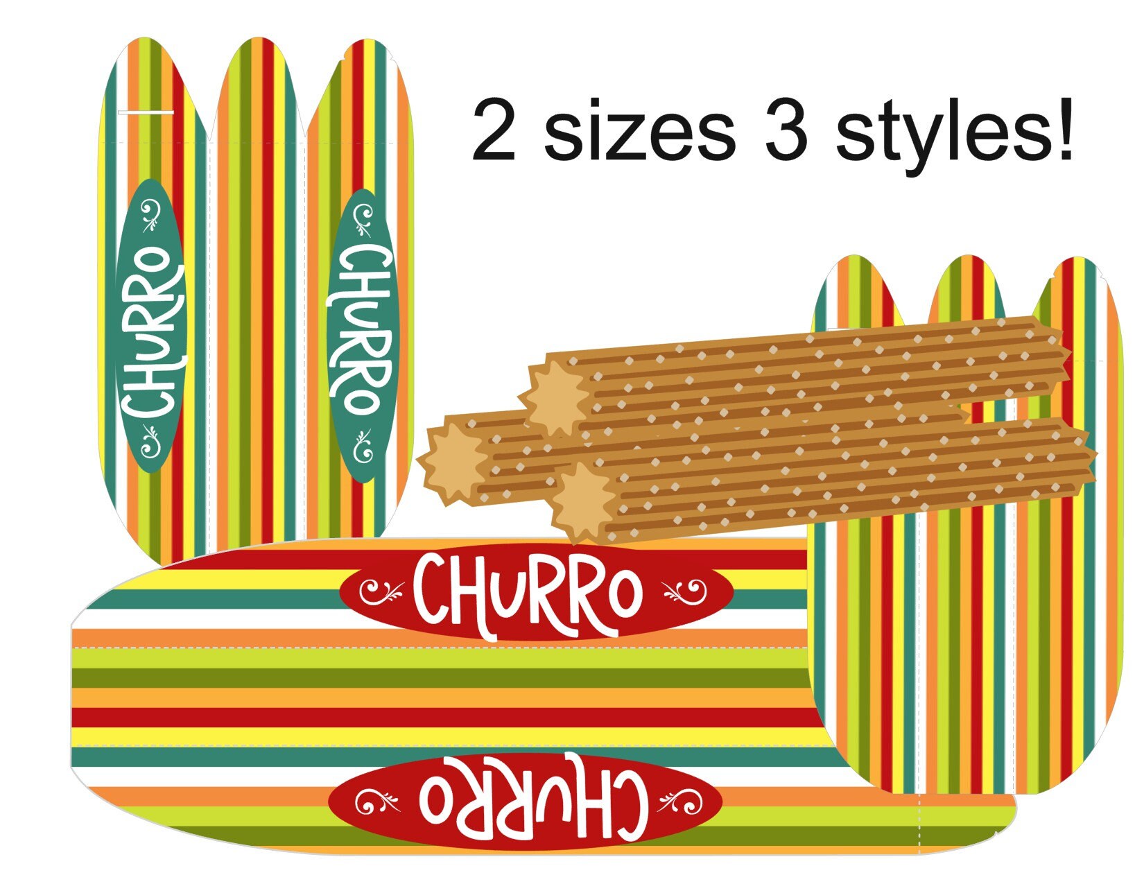 Churro Tray SET Instant Digital Download Fiesta Party Supplies - Etsy