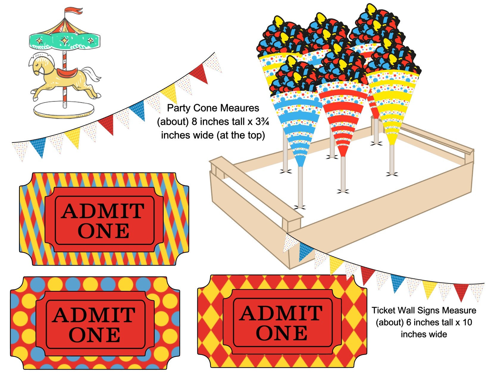 Multi Colored Popcorn Treat Box Instant Digital Download - Etsy Canada