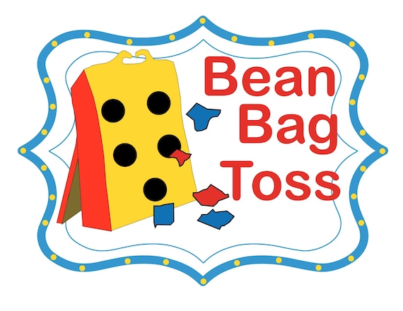 Bean Bag Toss Carnival Sign