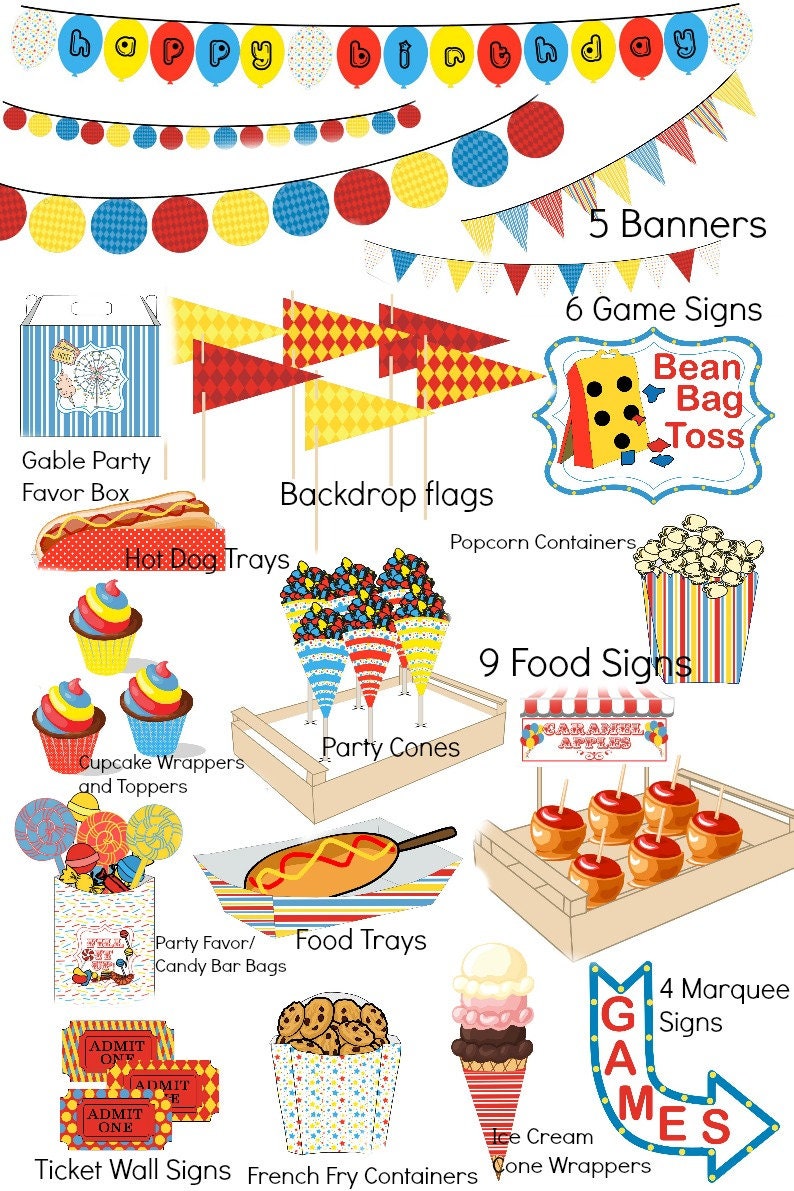 Multi Colored Popcorn Treat Box Instant Digital Download - Etsy Canada