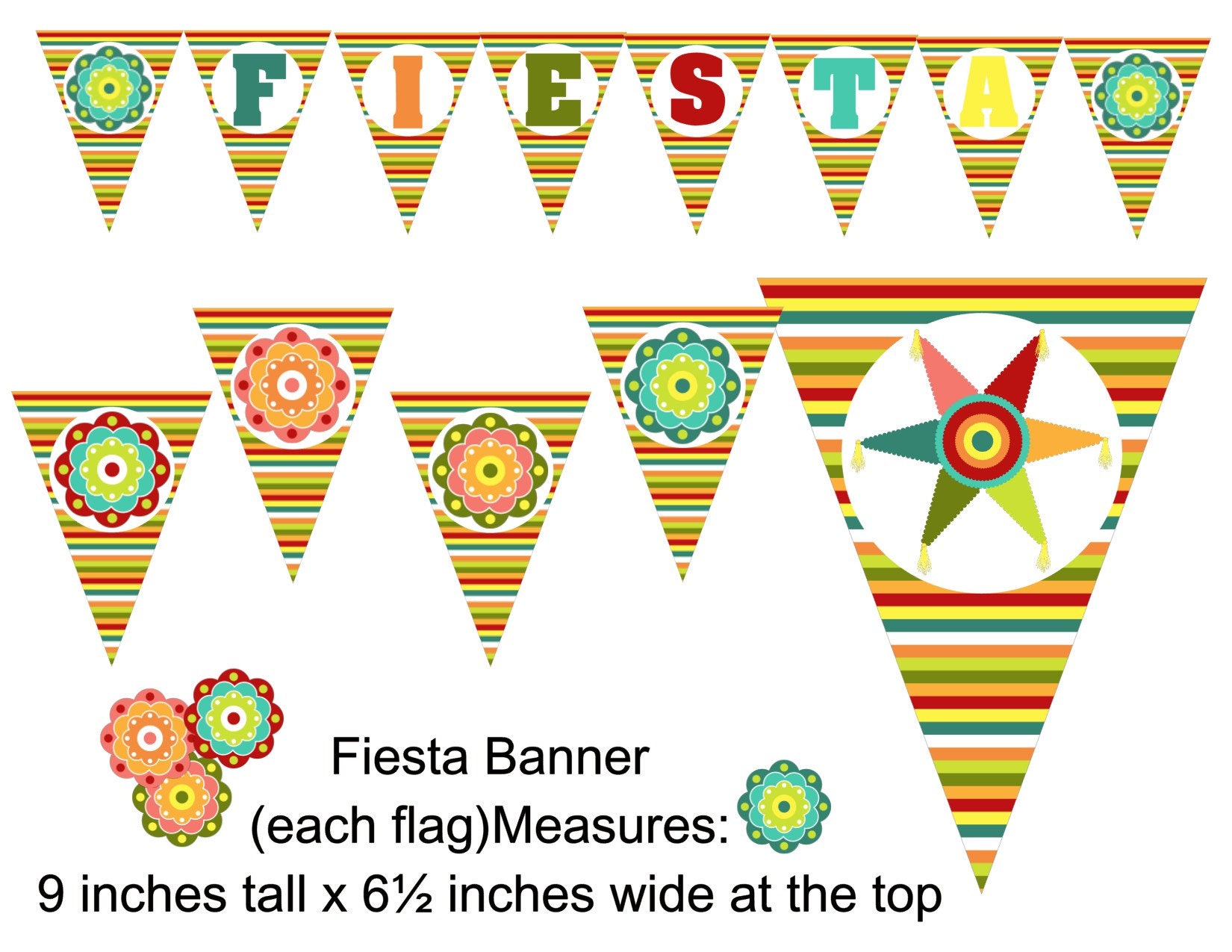 Multiple Sized Colorful Circle Fiesta Banner Instant Digital - Etsy UK