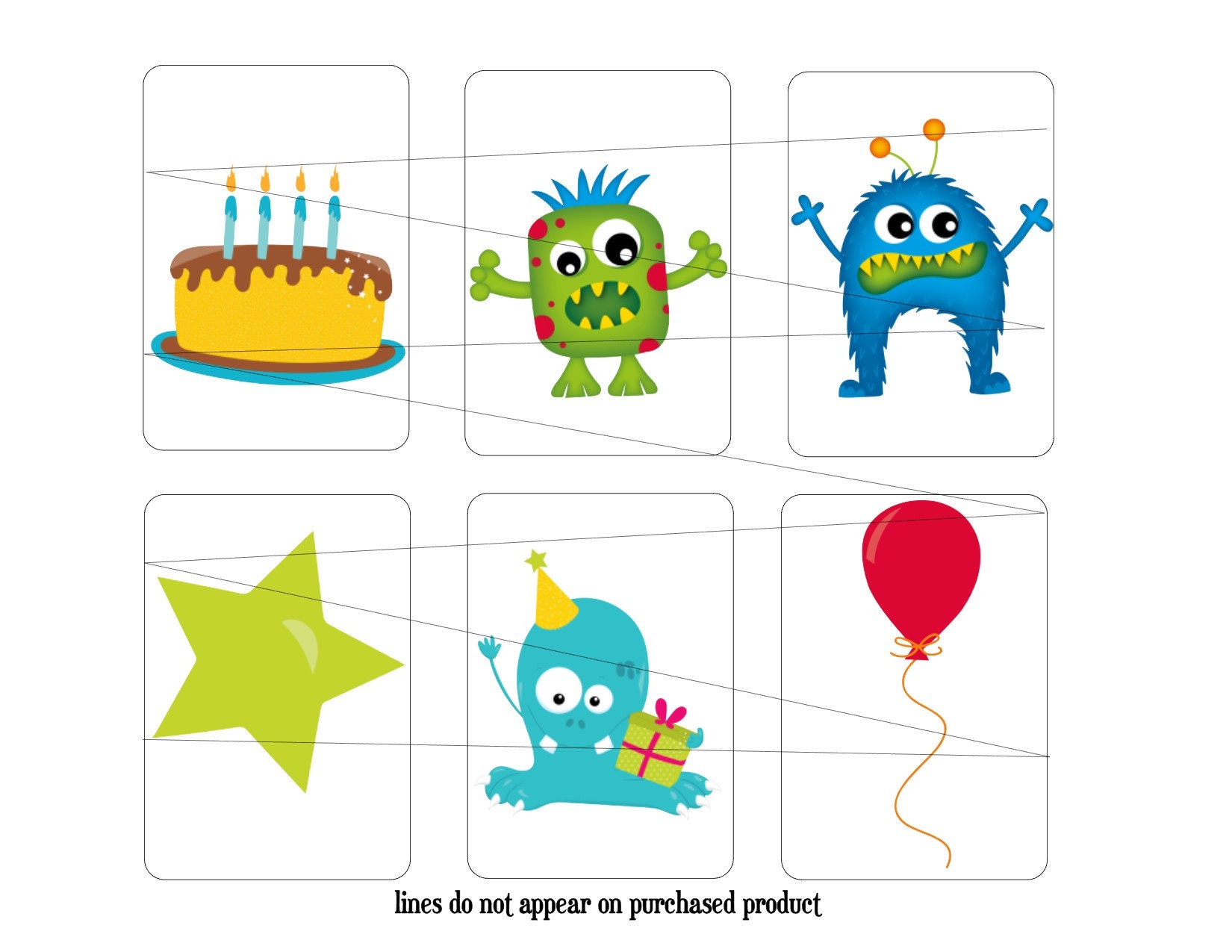 Kids Monster Party Bingo Game Instant Digital Download Kids - Etsy
