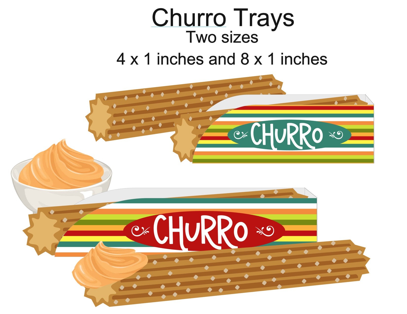Churro Tray SET Instant Digital Download Fiesta Party Supplies - Etsy