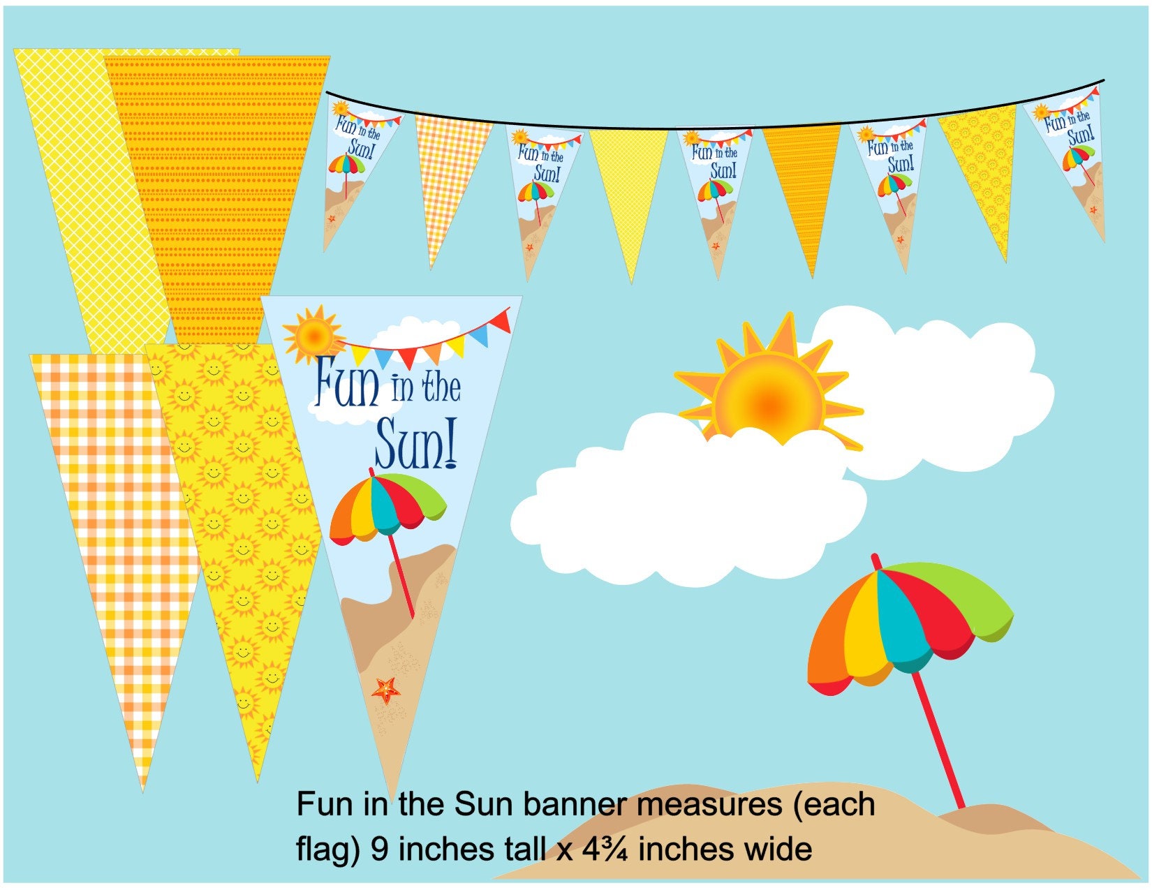 Fun in the Sun Banner Instant Digital Download Under the Sea - Etsy España