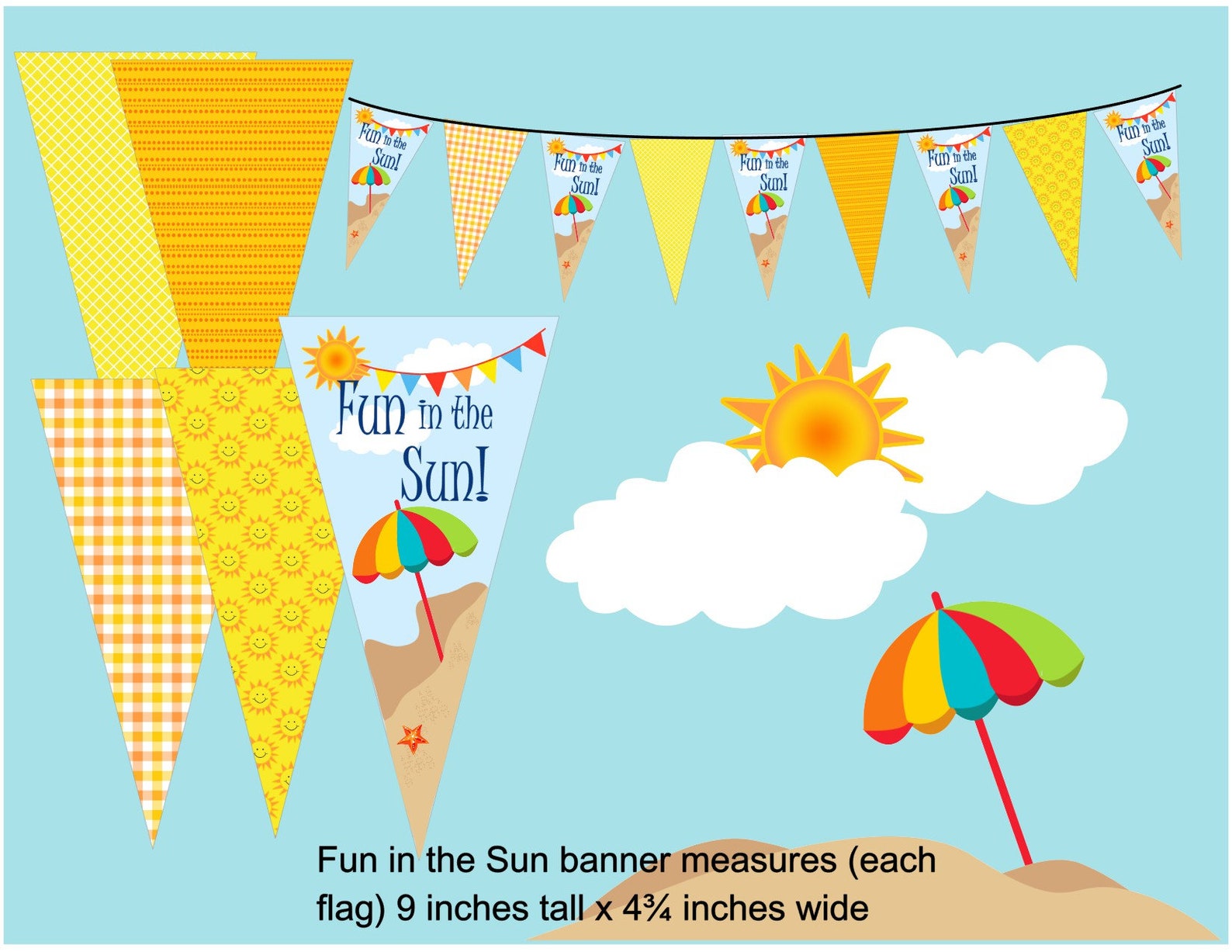 Flip Flop Beach Party Banner Instant Digital Download Under - Etsy