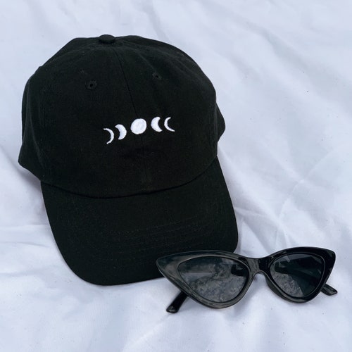 Moon Phase Hat Embroidered Denim Dad Hat Baseball Cap - Etsy