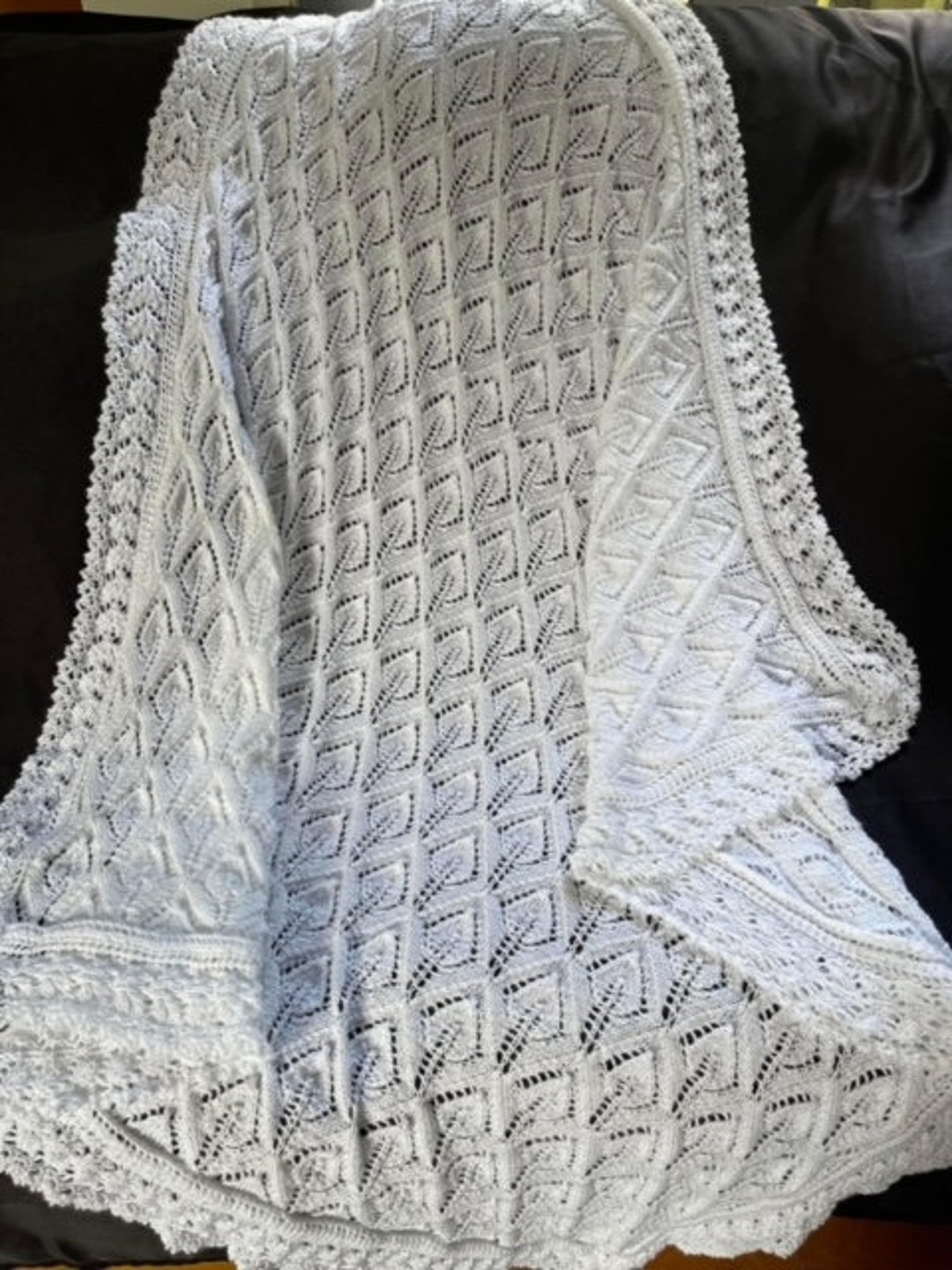 Diamond Leaf Baby Shawl Knitting Pattern - Etsy