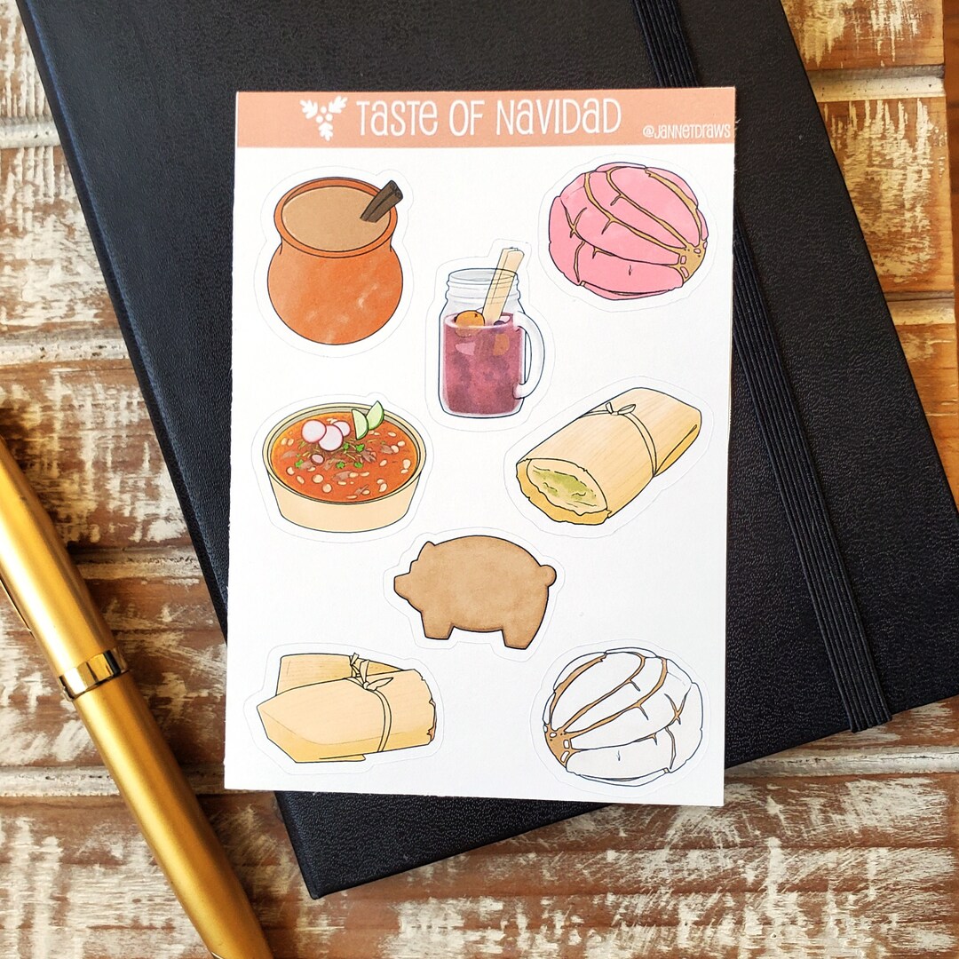 Navidad Food Sticker Sheet, Mexican Christmas Foods - Etsy