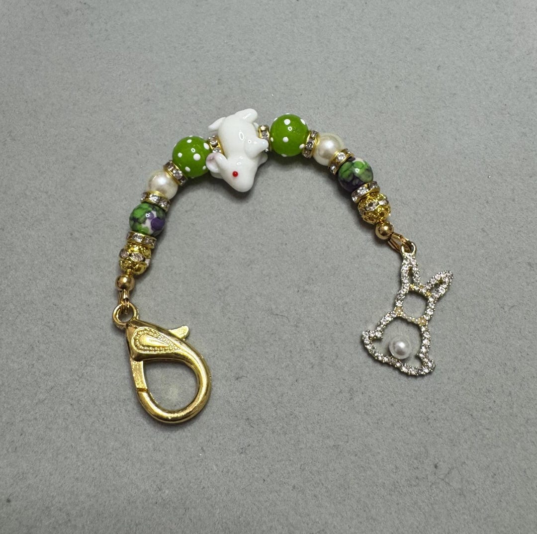 Rhinestone Bunny Scissor Fob-key Fob-purse Fob-backpack Fob-stitching ...