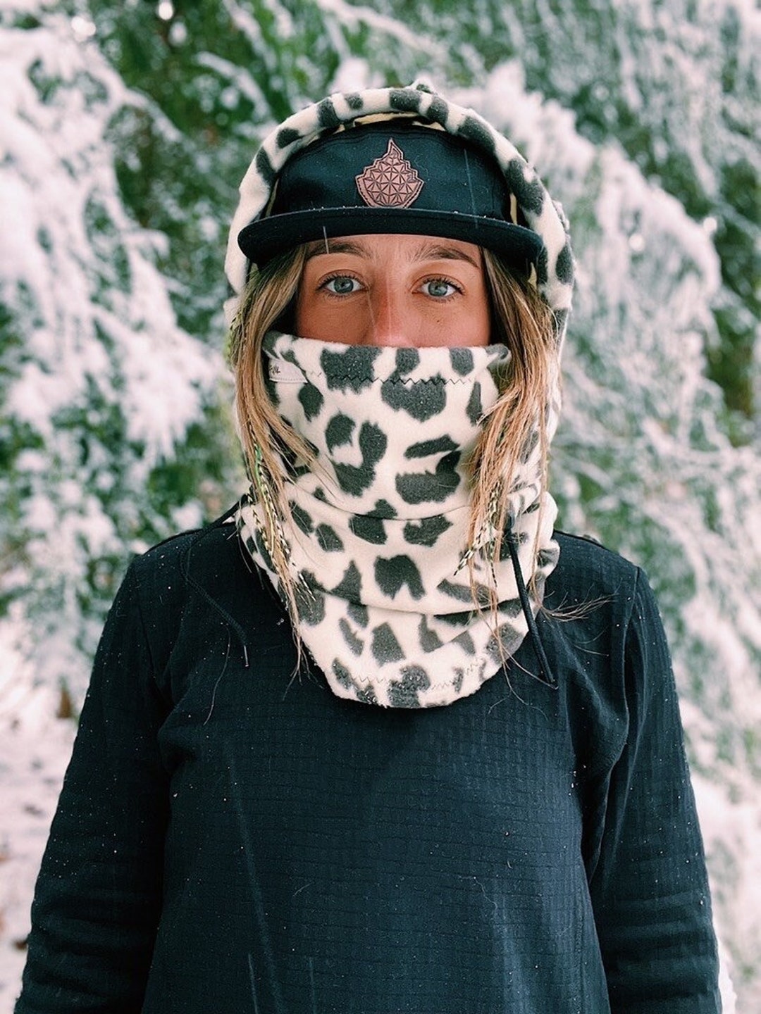 Hood : Leopard Ski Hood, Snowboard Hood, Fleece Hood, Helmet Hood, Gift ...