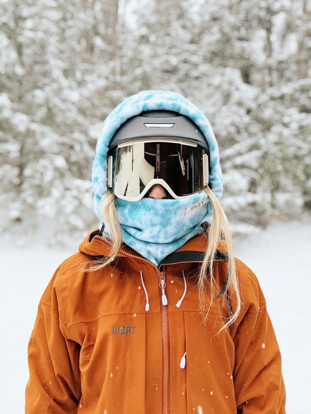 Blue Tie Dye - Ski Hood, Snowboard Hood, Fleece Hood, Helmet Hood, Gift ...