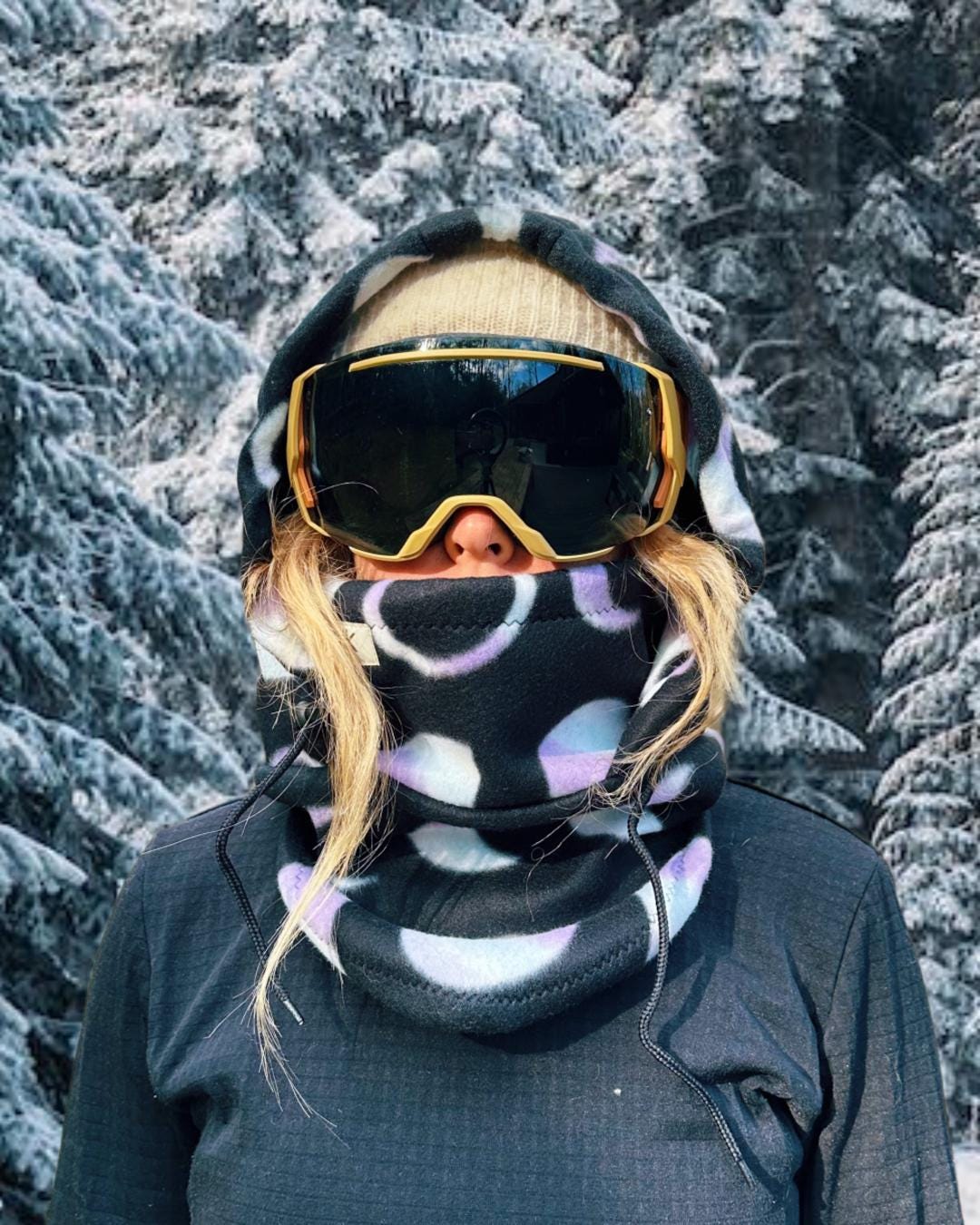 Moon Phase - Ski Hood, Snowboard Hood, Fleece Hood, Helmet Hood, Gift ...