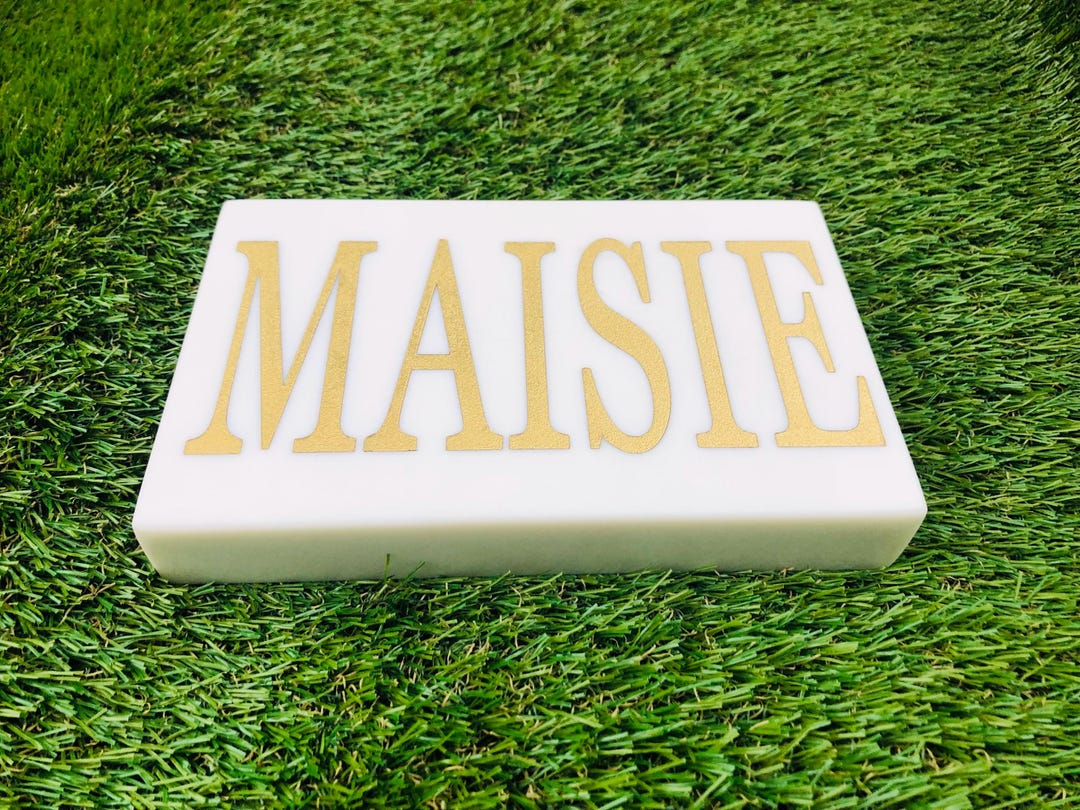Personalized Engraved Marble Sign: Gold Lettering, Custom Size - Etsy