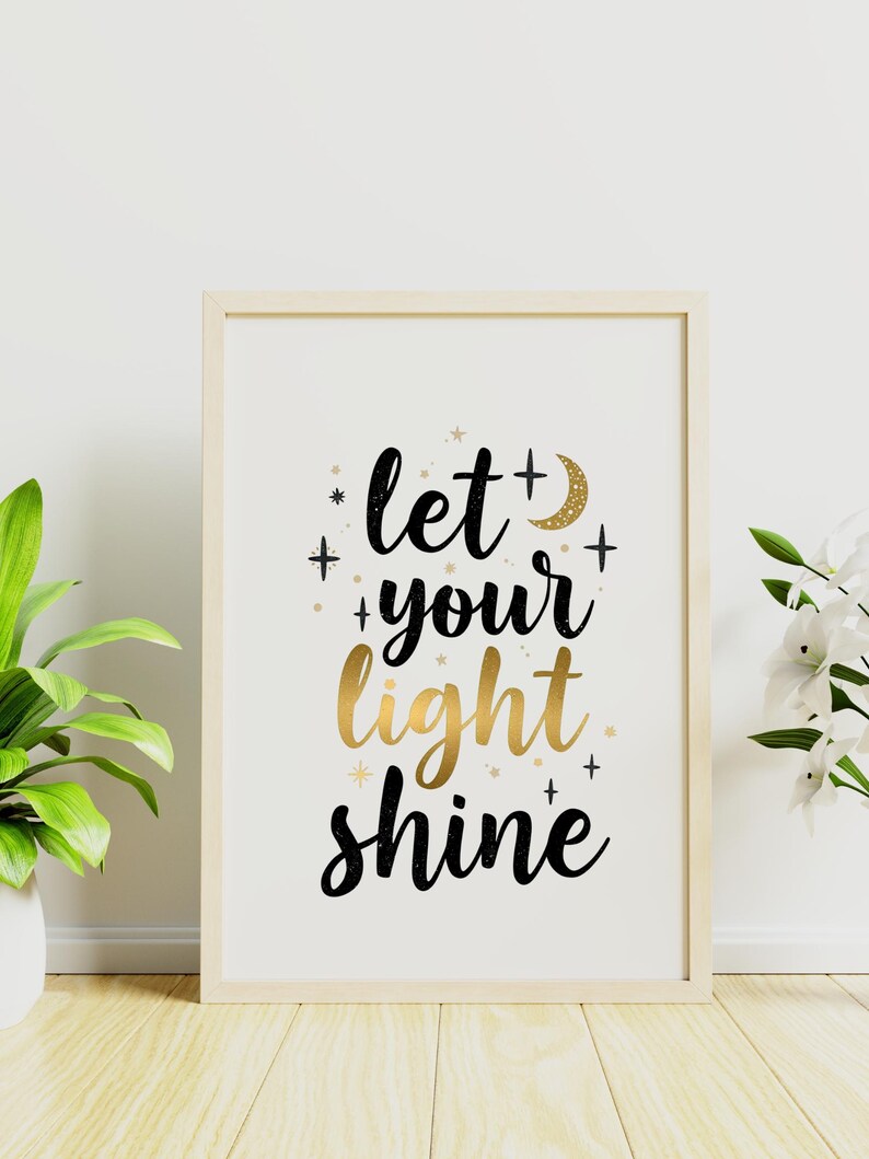 Let Your Light Shine Printable Art: Motivational Quote (digital ...
