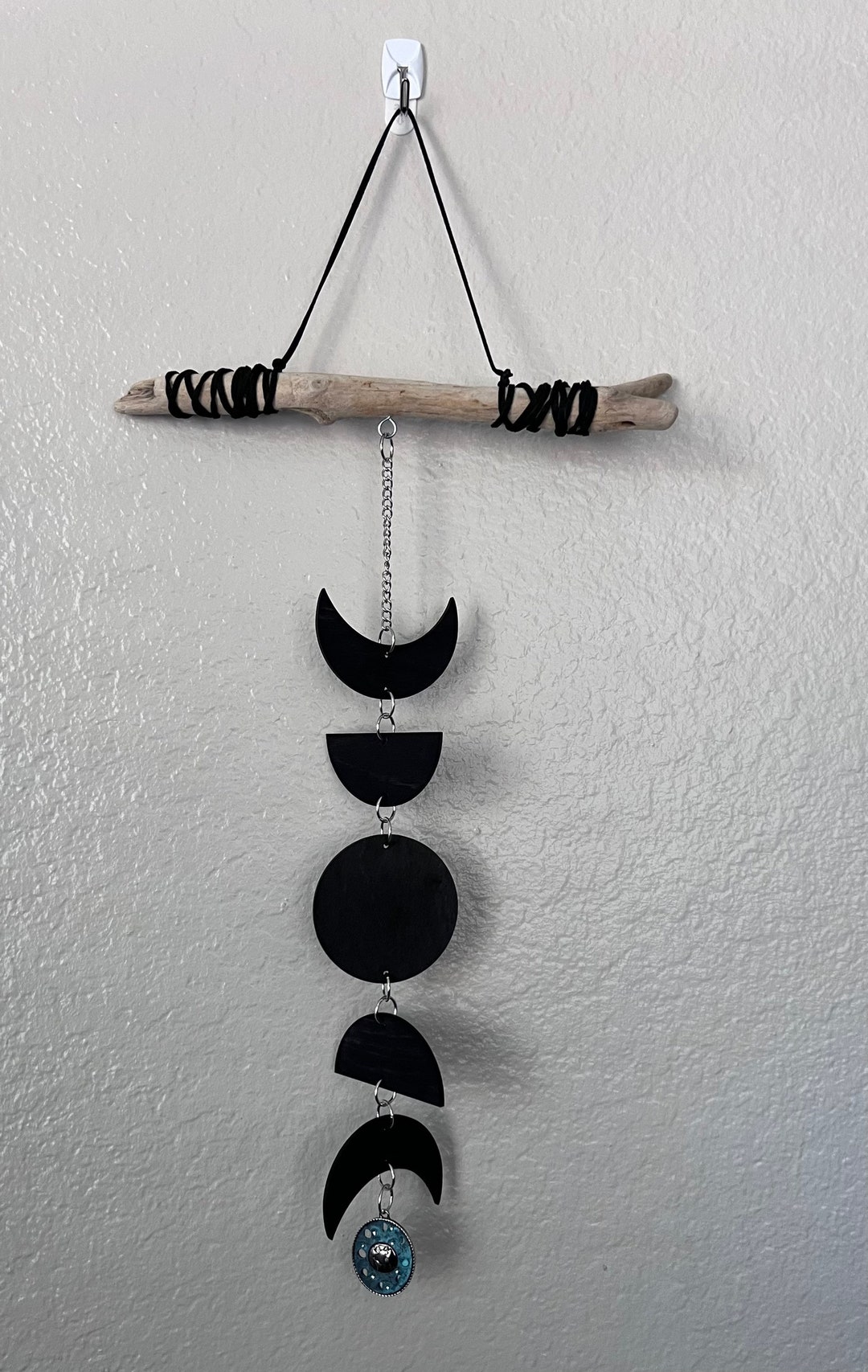 Black Moon | Wind Chime | Wall Decor | Moon Phase Decor - Etsy