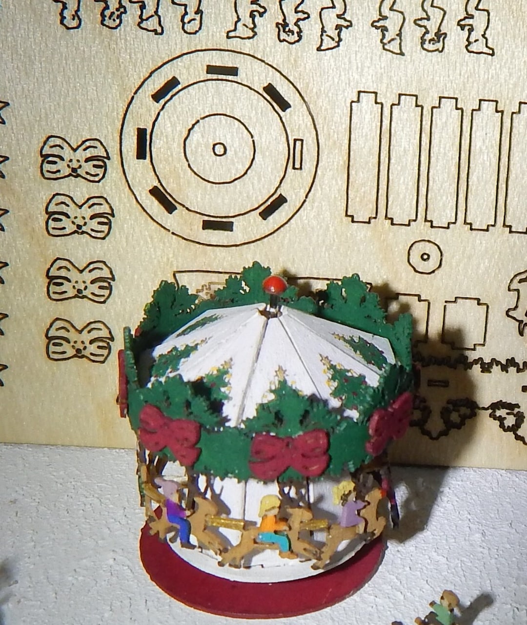 Christmas Carousel KIT, Miniature, Small, Larger, Movable, 2 Sizes, 14 ...