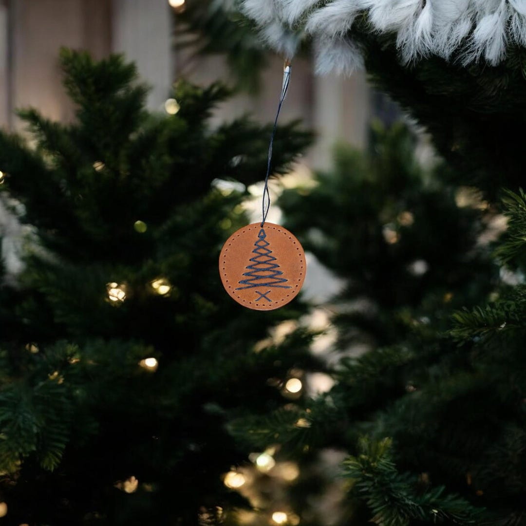 Leather Christmas Tree Garland Handmade Personalized Christmas ...