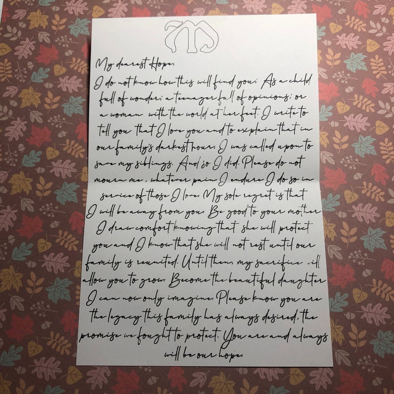 The Originals Inspired Letters Freya's Letter to Rebekah - Etsy