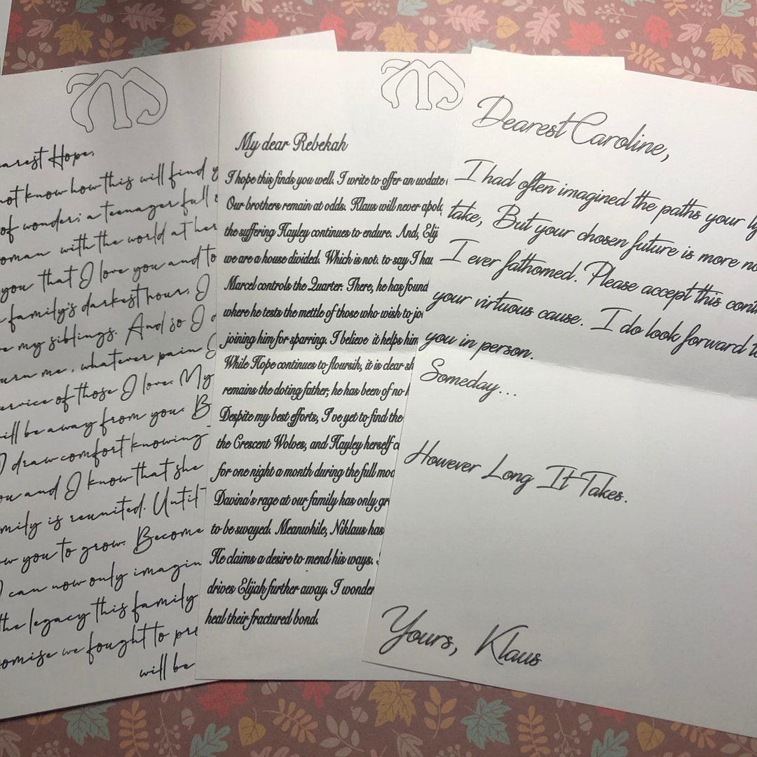 The Originals Inspired Letters| Freya's Letter to Rebekah, Klaus ...