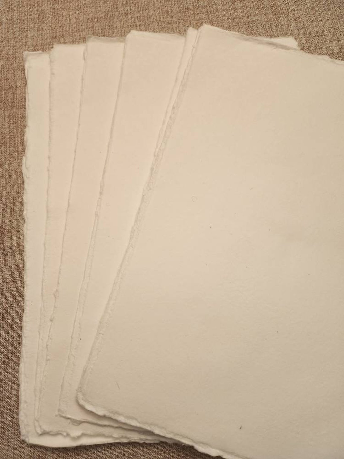Handmade Paper - White 100% Cotton 10 Sheets Size A4 8.5x11.7 Inches ...