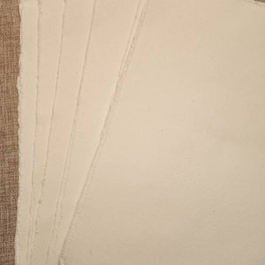 Handmade Paper - White 100% Cotton 10 Sheets Size A4 8.5x11.7 Inches ...