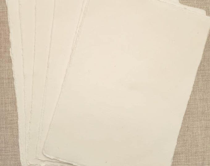 Handmade Paper - White 100% Cotton 10 Sheets Size A4 8.5x11.7 Inches ...