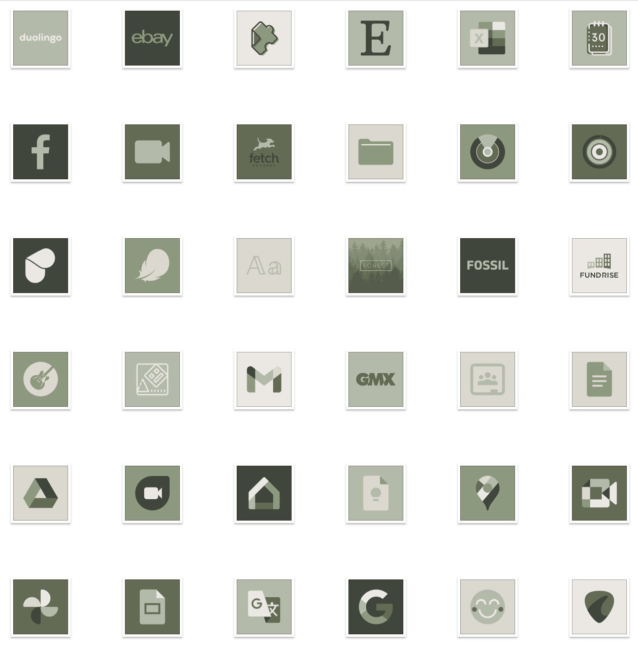 Green Aesthetic Ios App Icons Pack | Green Tones and Shade Widgets for ...
