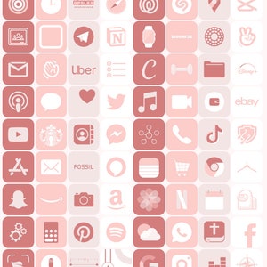 Pink Aesthetic Ios App Icons Pack | Rose Tones Widgets for iPhone ...