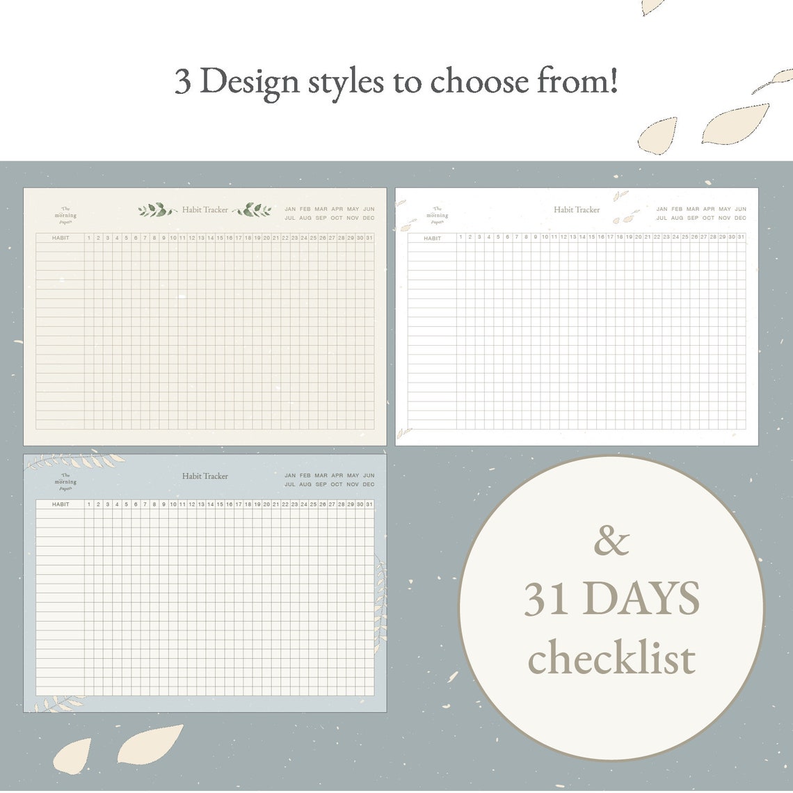 Elegant Habit Tracker | Floral | Botanical | Printable & Digital | A4 ...