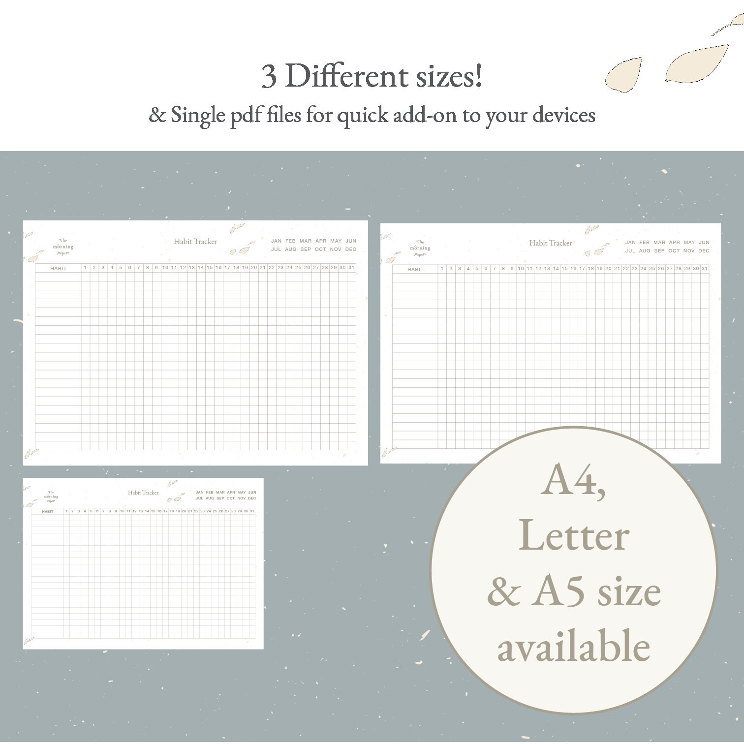 Elegant Habit Tracker | Floral | Botanical | Printable & Digital | A4 ...